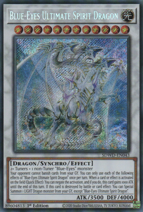 Blue-Eyes Ultimate Spirit Dragon - SDWD-EN043 - 1st Edition - Secret R – Teroy's Cards